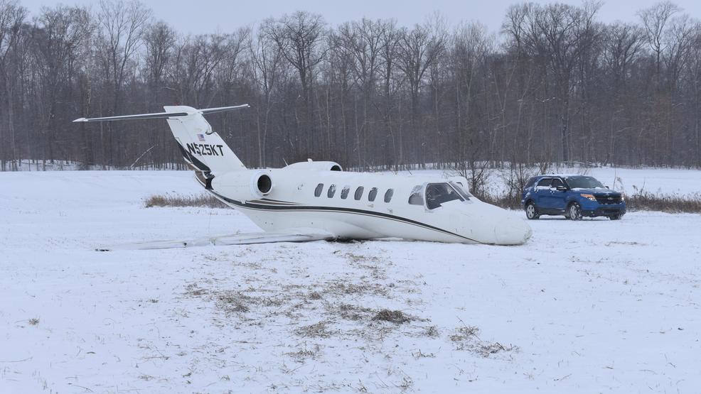 Crews respond after private jet slides off runway at Michigan City ...