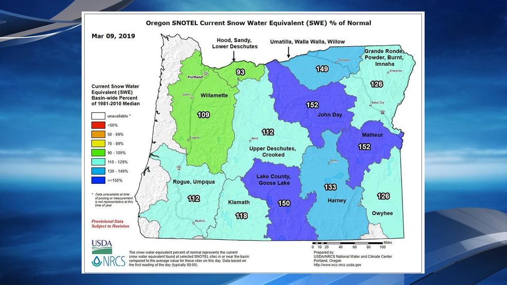 Almost all regions in Oregon surpass median snowpack levels | KATU